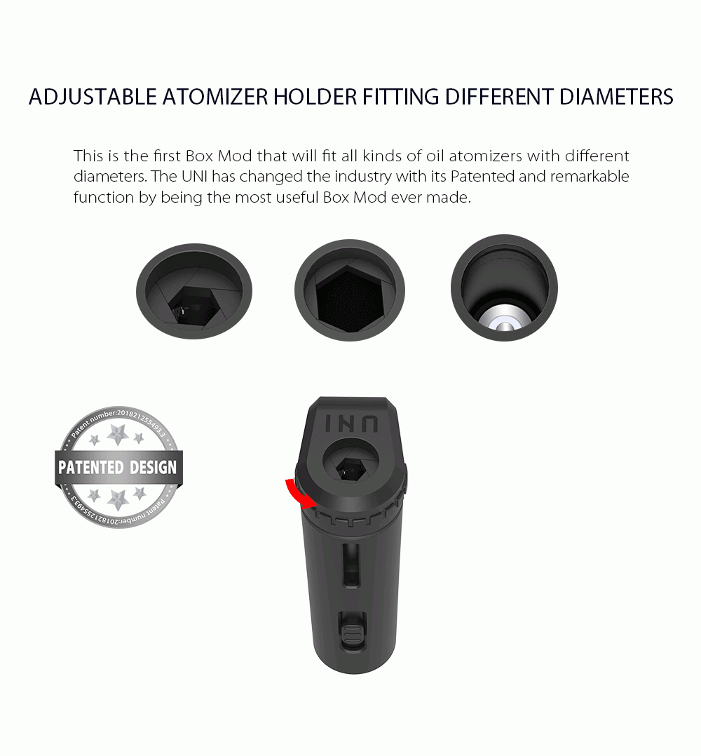 Yocan UNI 650mAh Universal Portable Vaporizer Box Mod